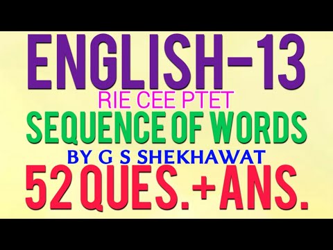 RIE CEE English language proficiency Part 13|Sequence of Words English ...