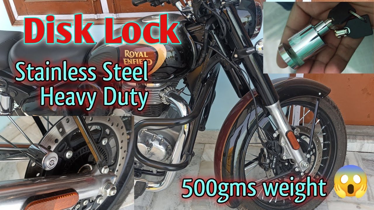 Royal Enfield || Disk Lock|| Stainless Steel Heavy Duty Safety Lock ...