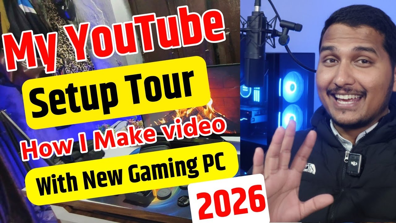 my setup tour 2026 | my setup tour and first gaming pc | my youtube setup tour | youtube setup ...