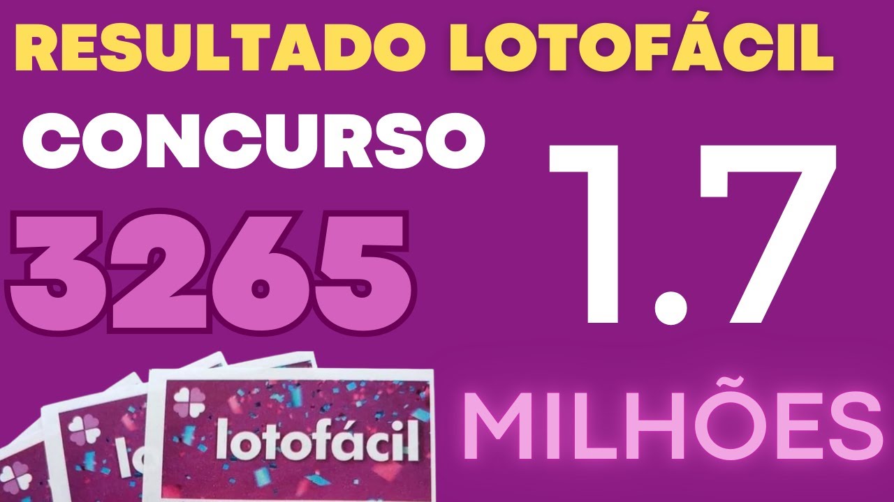 Resultado Lotofácil 3265 - YouTube