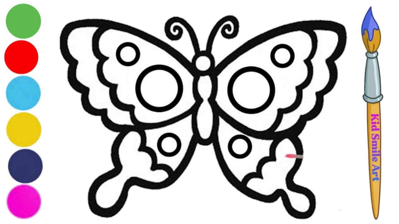 How to draw a butterfly|Easy kids drawing|Butterfly drawing for kids ...