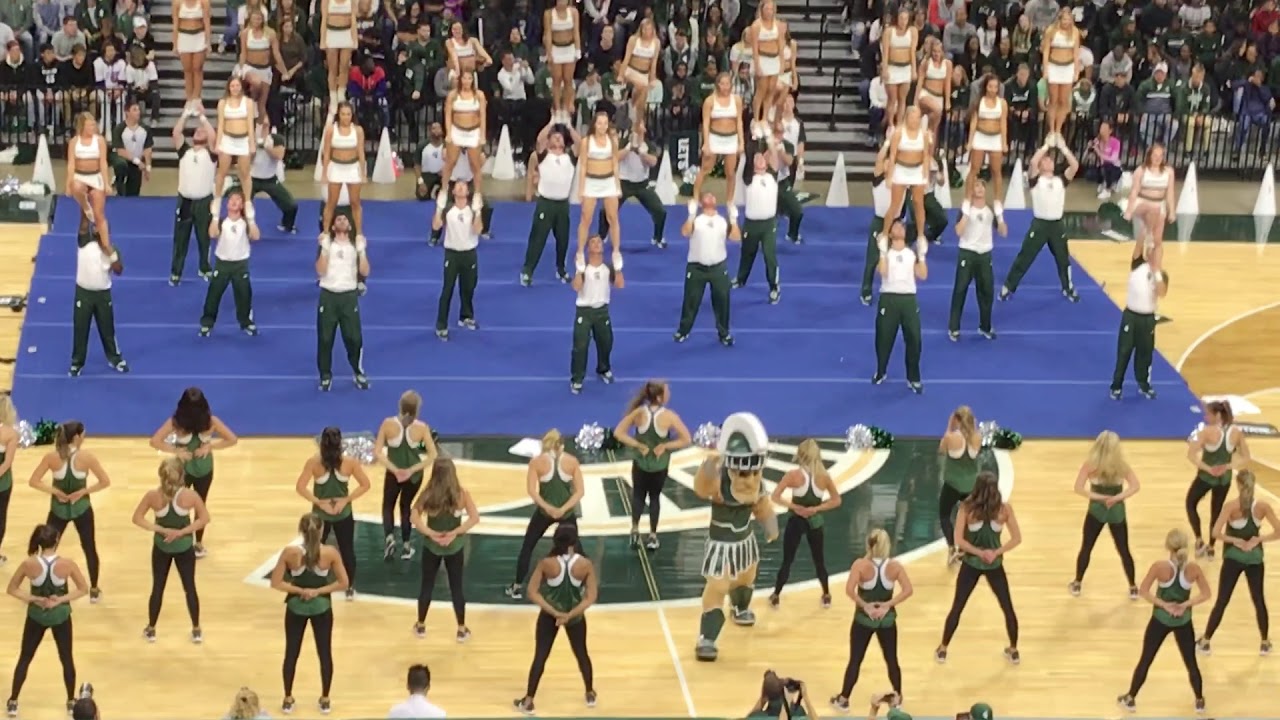 2018-2019 Michigan State basketball Cheer and Dance and Sparty - YouTube