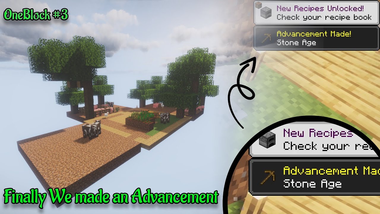 Finally we made an ADVANCEMENT in Minecraft OneBlock!! || Minecraft OneBlock #3 - YouTube