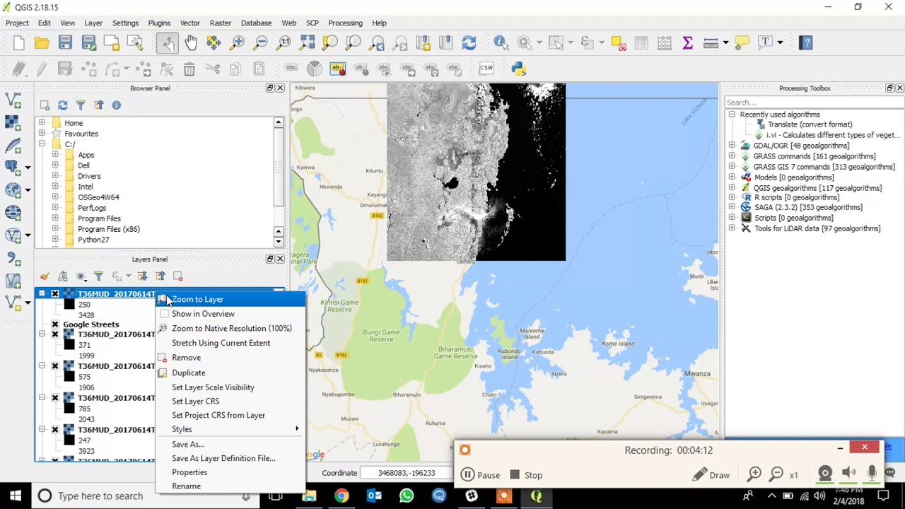 Vegetation Index(s) in QGIS / GRASS i.vi / Sentinel - Part 1 - YouTube