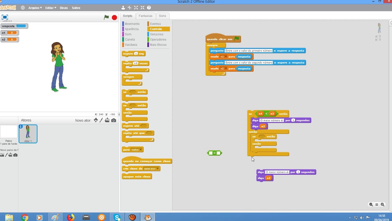 Scratch e Matemática- Calcular o maior número - YouTube