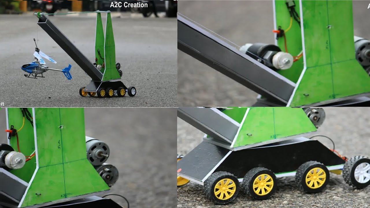 How to Make a CRANE - Rc Crane - Truck - Vechile lifitng - YouTube