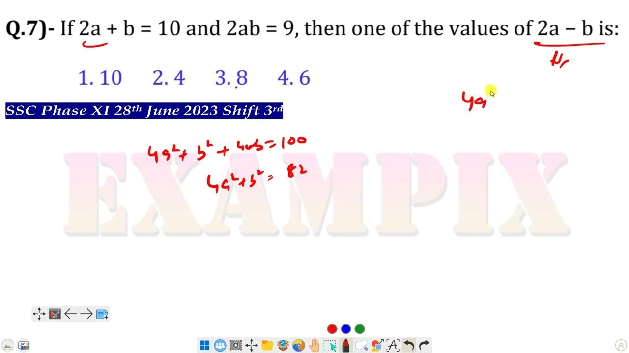 if-2a-b-10-and-2ab-9-then-one-of-the-values-of-2a-b-is-youtube