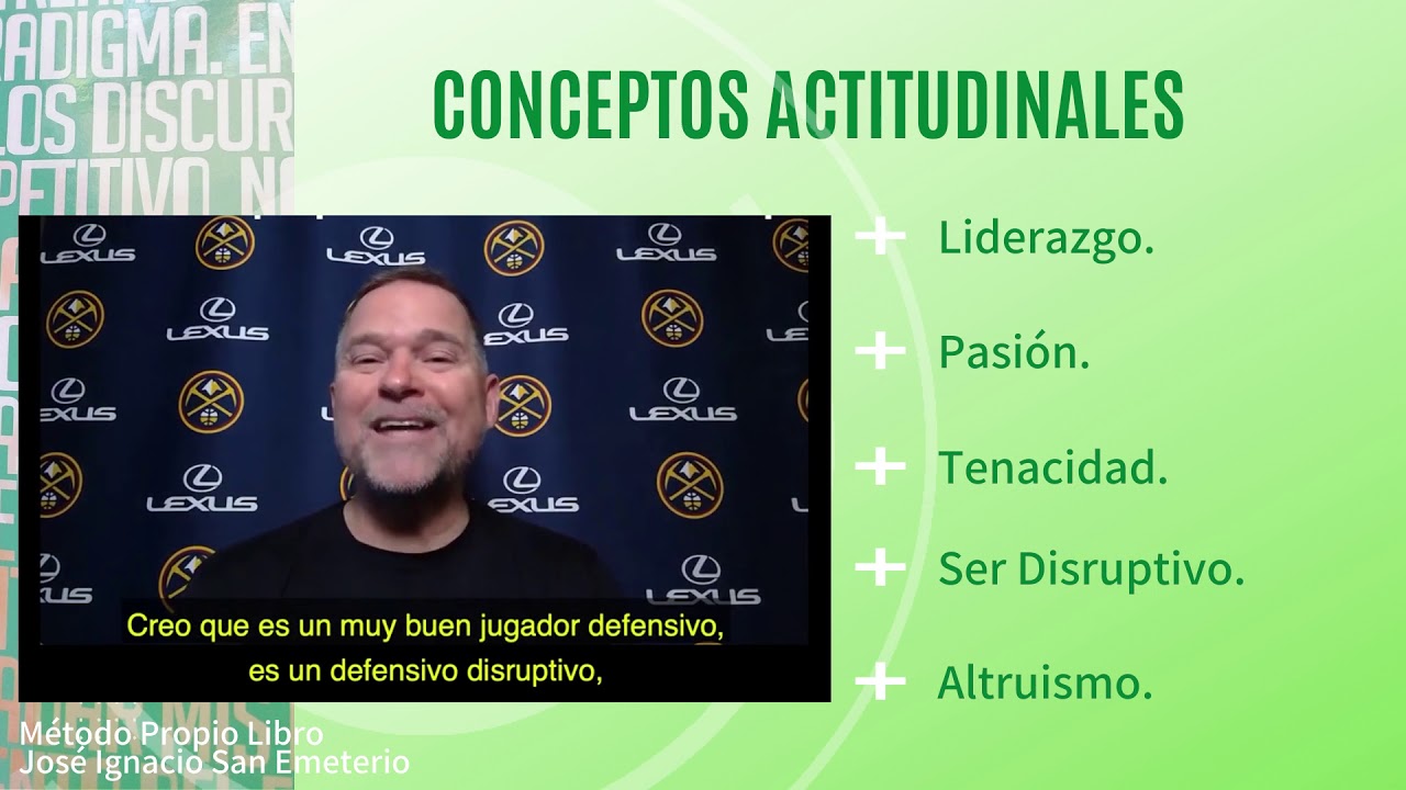 Conceptos Actitudinales ejemplo Facu Campazzo. Libro Método Propio ...