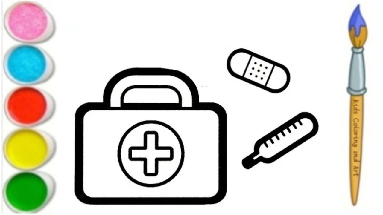 🧰🩹First Aid Kit Drawing for kids beginners and toddlers step by step ...