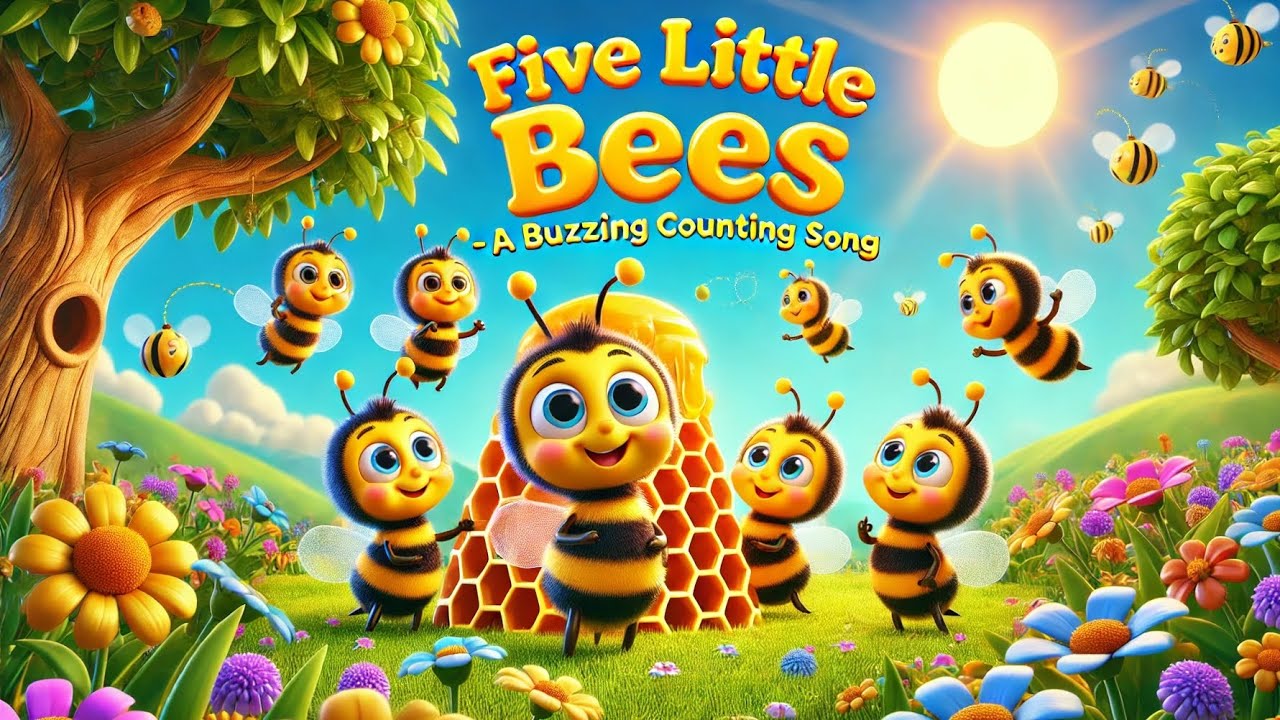 🐝 Five Little Bees | A Buzzing Counting Song 🎶🌼 - YouTube