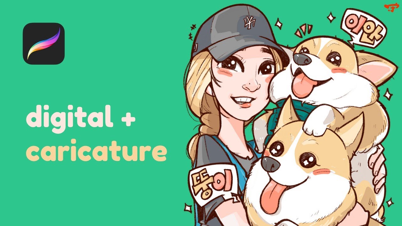 DIGITAL CARICATURE WITH PROCREATE IN IPAD #DOG #ILLUSTRATION #PAINTING ...