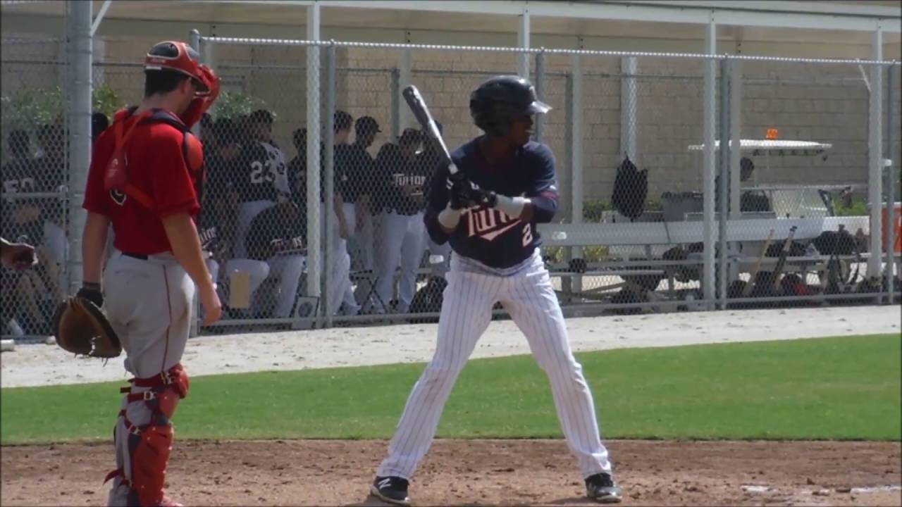 Minnesota Twins prospect Gorge Munoz at the plate in the GCL on 7/9 ...
