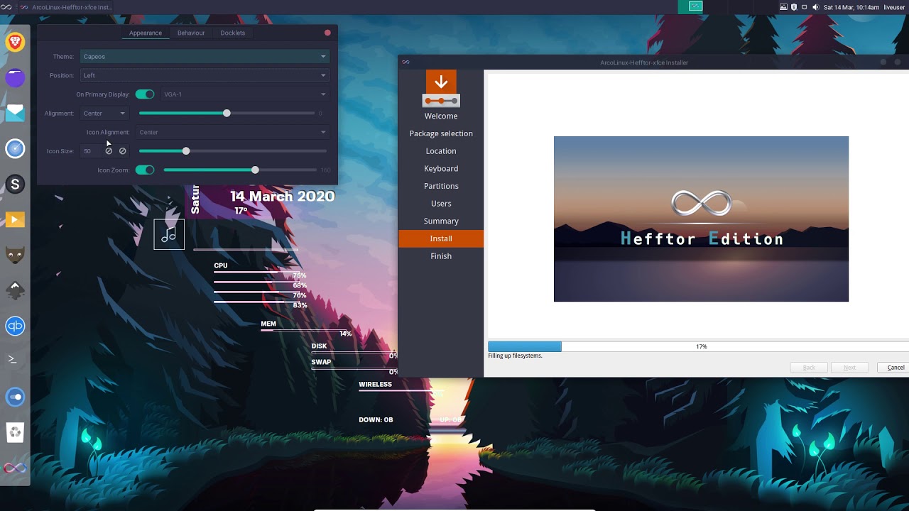 ArcoLinux : 1387 Spinoff from Hefftor - Xfce - YouTube