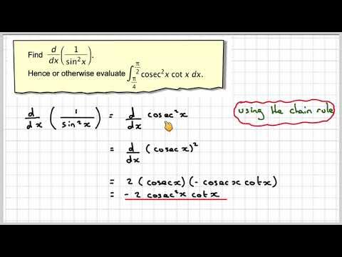 Integration of cosecx squared cot x - YouTube