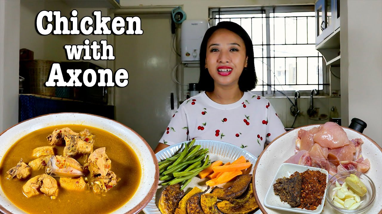 Chicken with Axone | Naga Food Mukbang | Northeast Indian Recipes | How ...
