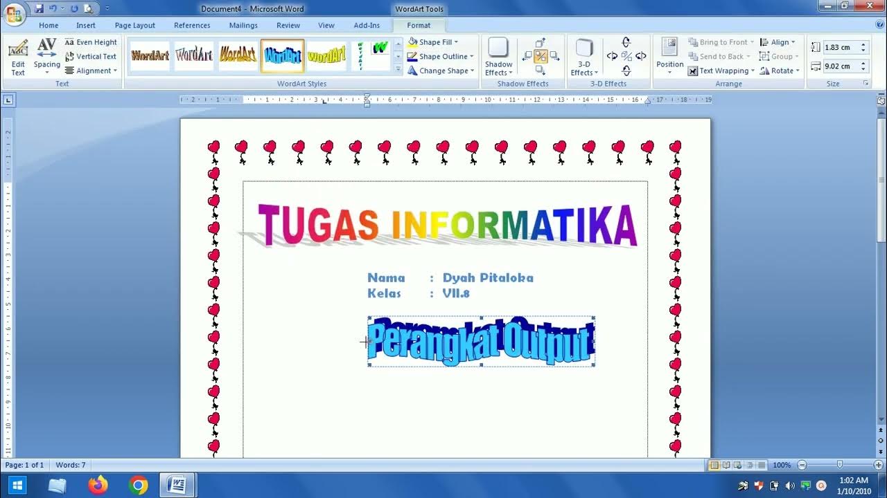 Tugas Praktek Informatika Microsoft Word - YouTube