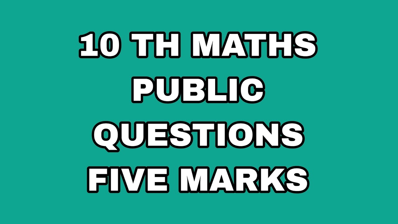 PUBLIC QUESTIONS FIVE MARKS - YouTube