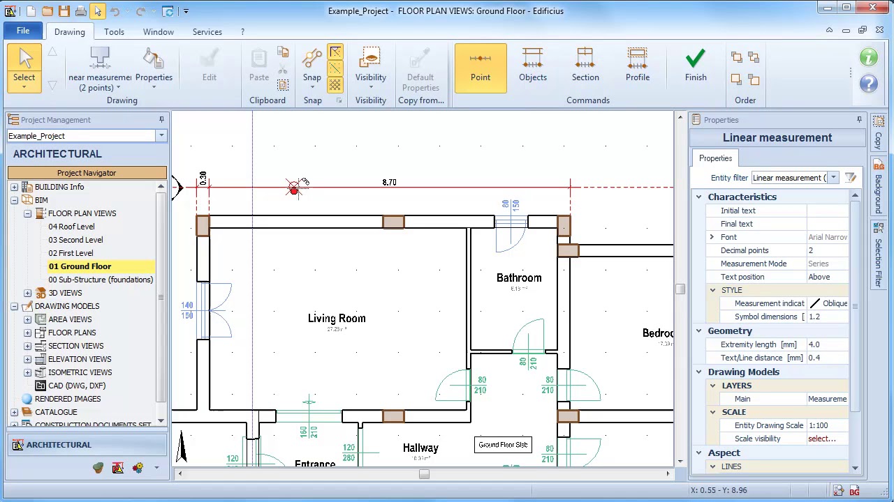 Edificius Tutorial - Inserting a linear measurement (2 points) - ACCA software - YouTube