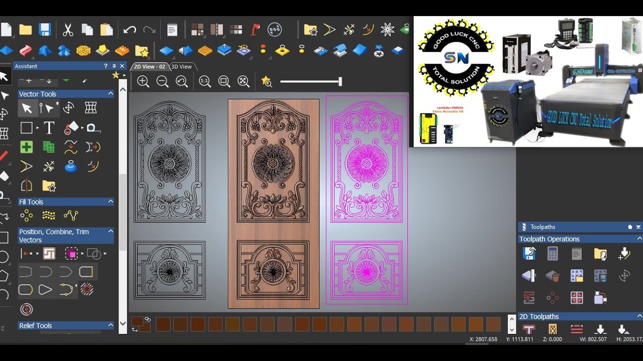 How to create 2D Doors design in ArtCam 2018 Bangla Tutorial #GOOD_LUCK_CNC_Total_Solution - YouTube