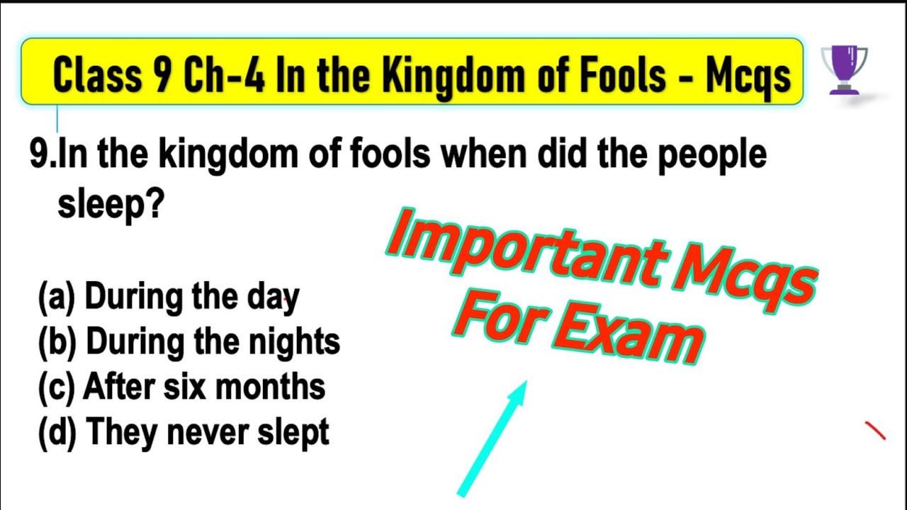 In the Kingdom of Fools Class 9 MCQ Questions | In the Kingdom of Fools ...
