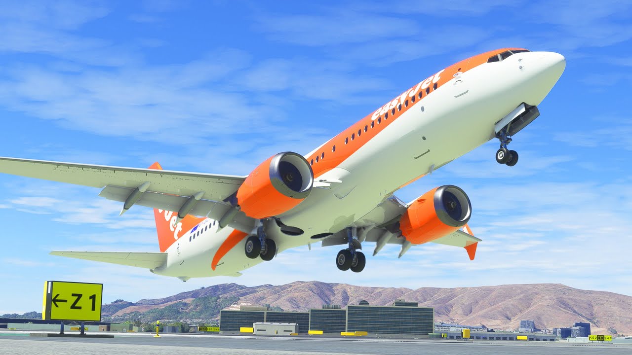 extraordinary Very Beautiful View When Boeing 737 Landing at San ...