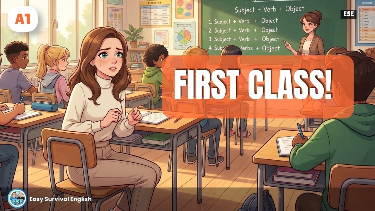 I Was Nervous on My First English Class! 😰 | Survival English Story (A1 ...