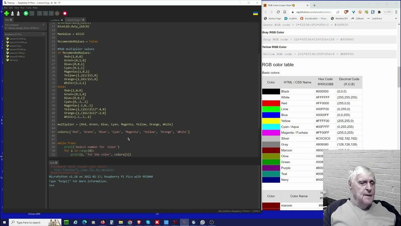 Paul McWhorter's Raspberry Pi Pico Lesson 12 Home Work - YouTube