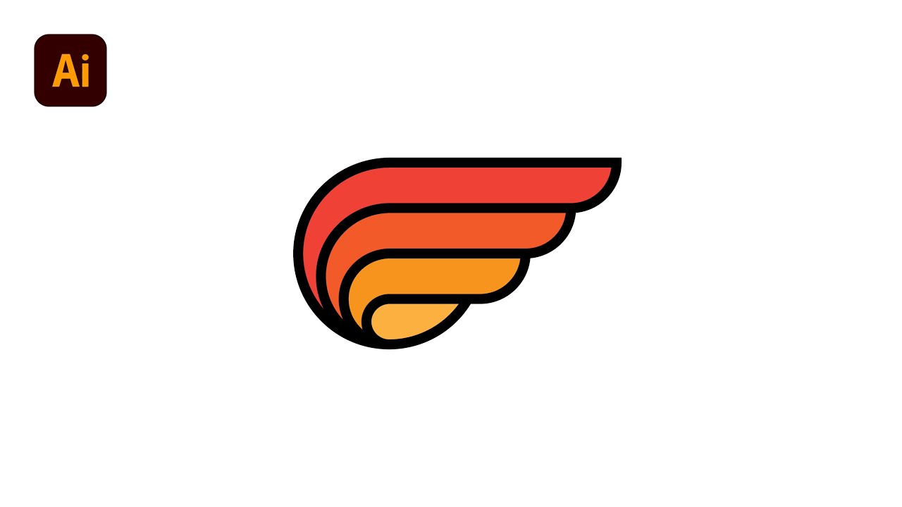 Minimal Wing Logo Design in Adobe Illustrator - YouTube