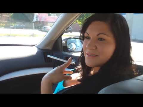 Smoking Fetish Woman Smoking Virginia Slim 120 in the Car