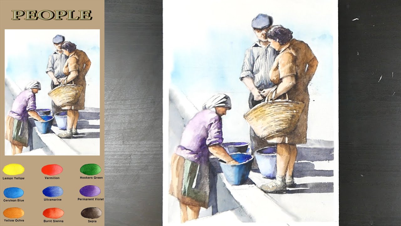 Basic People Watercolor - People (sketch & color mixing) NAMIL ART ...