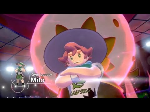 Pokemon Sword Milo Gym Battle - YouTube