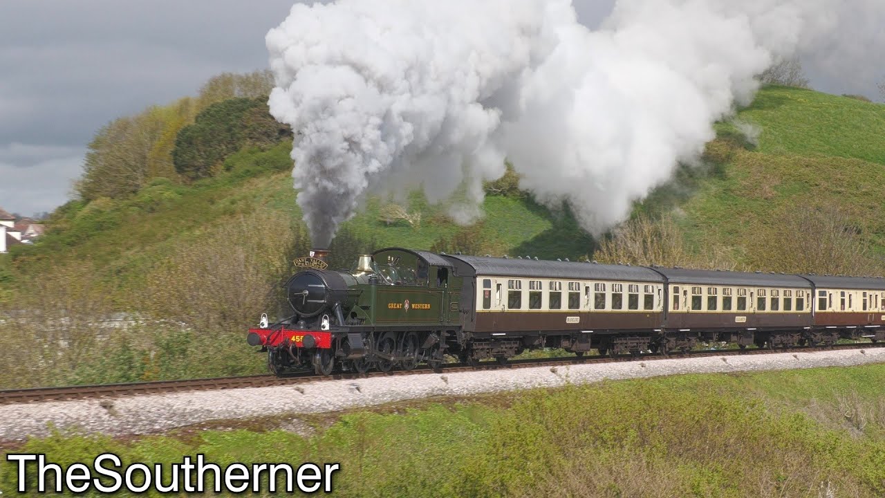 4555 on the English Riviera | Dartmouth Steam Railway 29/04/2023 - YouTube
