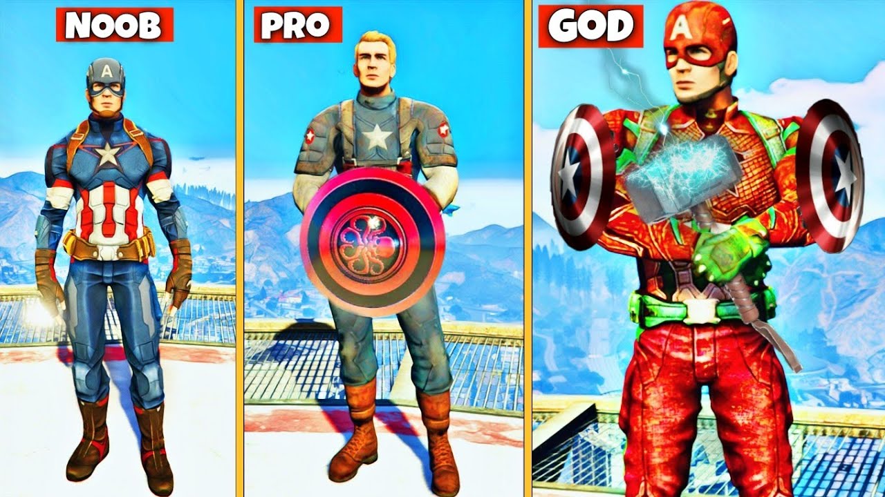 Upgrading NOOB CAPTAIN AMERICA Into THE GOD CAPTAIN AMERICA in GTA 5 ...