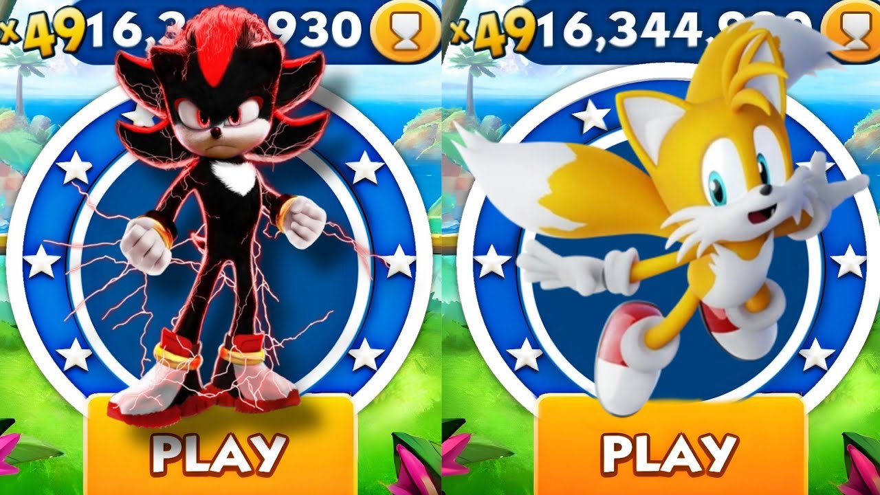 Sonic Dash - Movie Shadow vs Tails - All Characters Unlocked - Gameplay ...