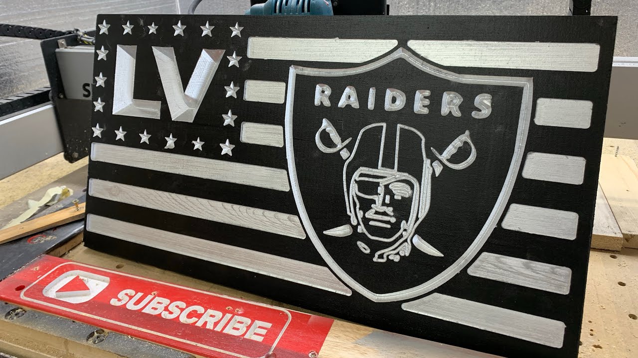 CNC NFL Series Las Vegas Raiders CNC custom tutorial flag using the ...