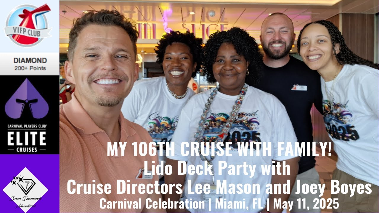 MY 106TH CARNIVAL CRUISE | LIDO DECK PARTY WITH CRUISE DIRECTORS LEE ...