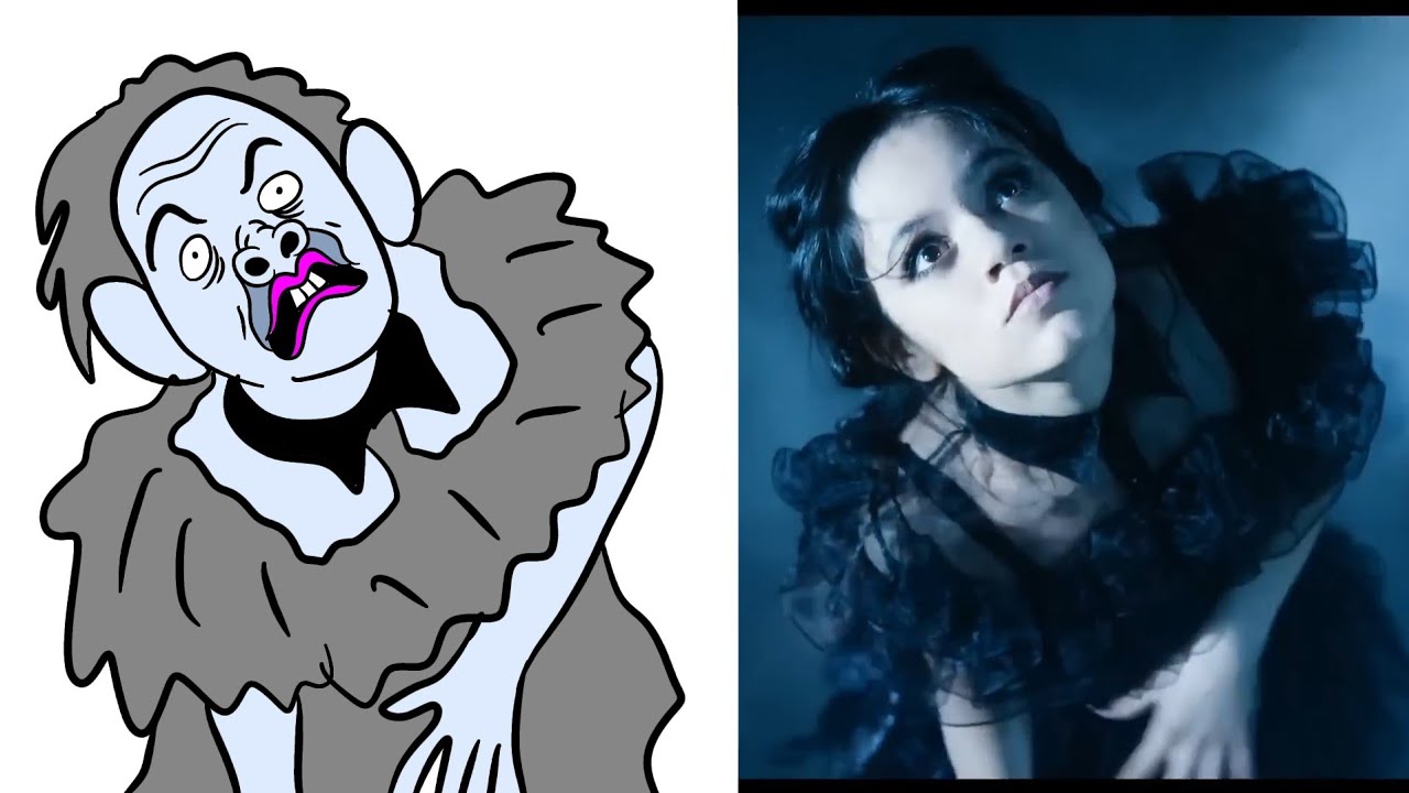 Wednesday Addams Dance Scene Funny Drawing Meme | Jenna Ortega | Lady ...