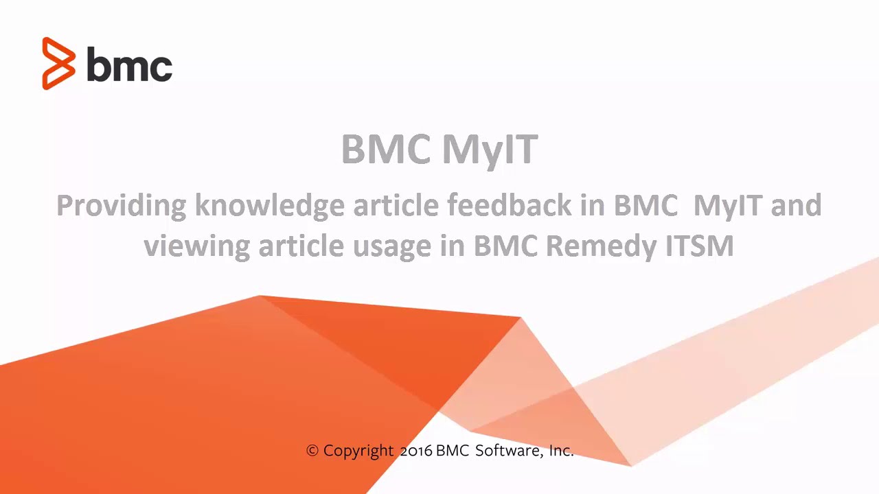 BMC MyIT: How to Use Knowledge Article Feedback and Usage in MyIT - YouTube
