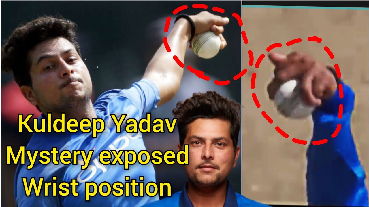 Kuldeep Yadav Bowling action wrist position grip mystery spin cricket ...