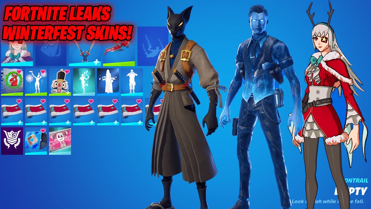 All *LEAKED* fortnite CHRISTMAS COSMETICS! (Superlevel Styles, Frozen ...