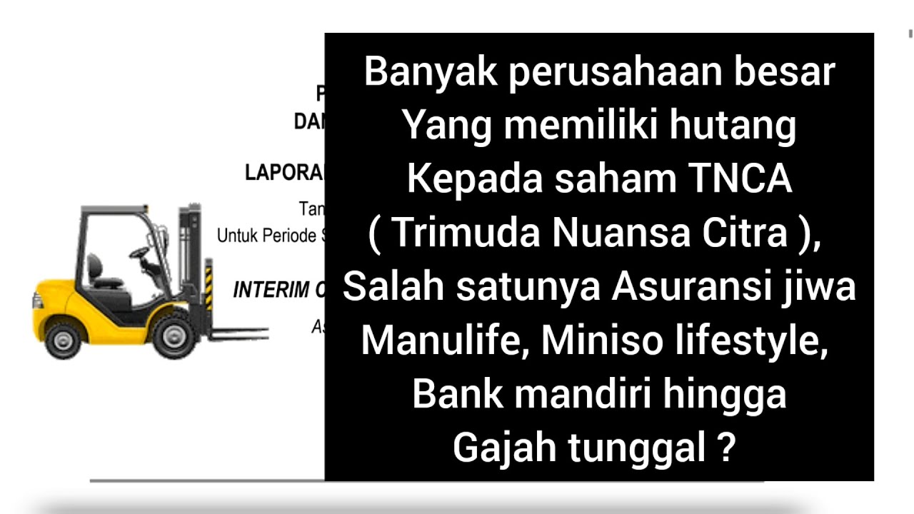 Perusahaan besar ini ternyata memiliki hutang kepada saham TNCA ...