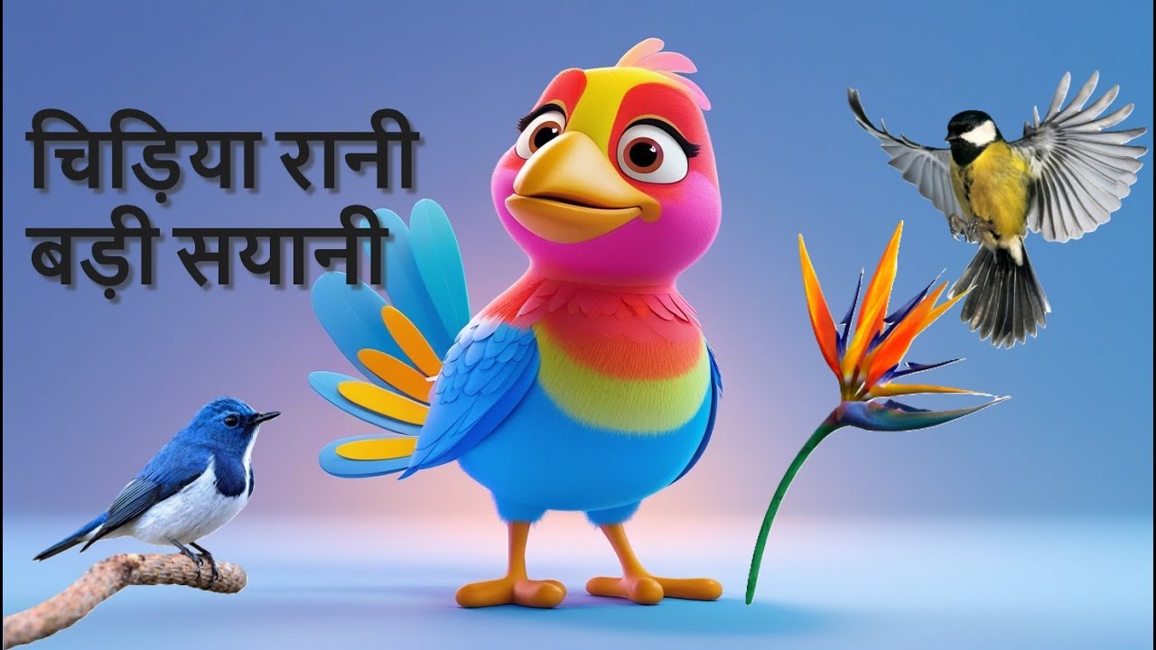 Chidiya Rani badi sayani| चिड़िया रानी बड़ी सयानी| kids cartoons rhymes ...