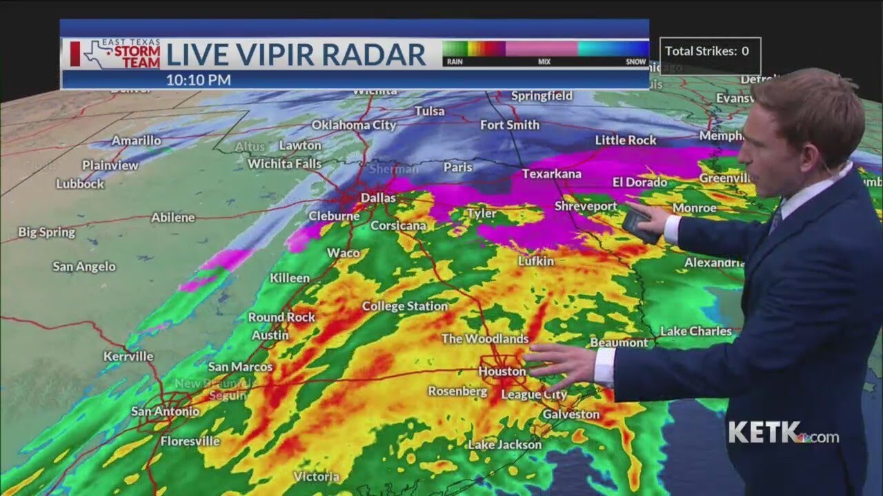 Thursday Night: Wintry mix continues for parts of East Texas - YouTube