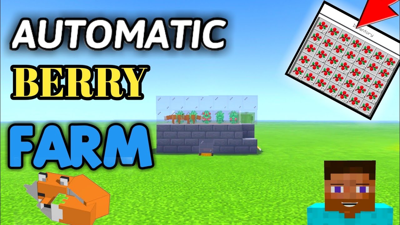 MAKE SIMPLE AND AUTOMATIC BERRY FARM. MINECRAFT PE TUTORIAL. MR KAPPA ...