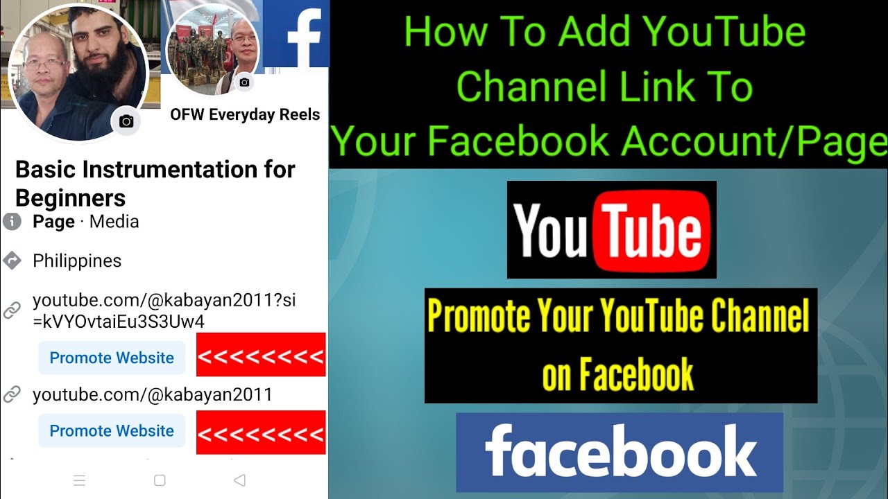 How To Add YouTube Channel Link To Your Facebook Account/Page - YouTube
