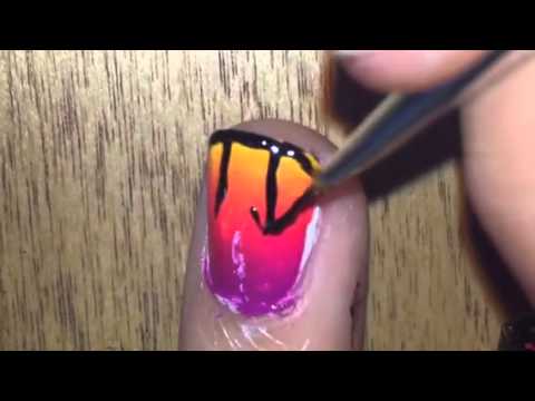 Pine tree nail art tutorial - YouTube