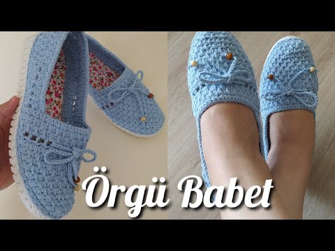 Yeni Model Örgü Babet Yapımı / Örgü Ayakkabı Yapımı / zapatos shoes knitting / Model Ayşe Varol