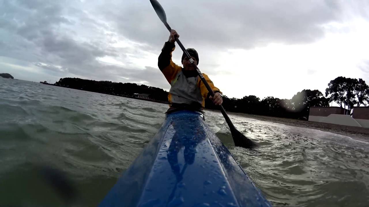 First time in a K1 kayak - Okahu Bay, Auckland - YouTube