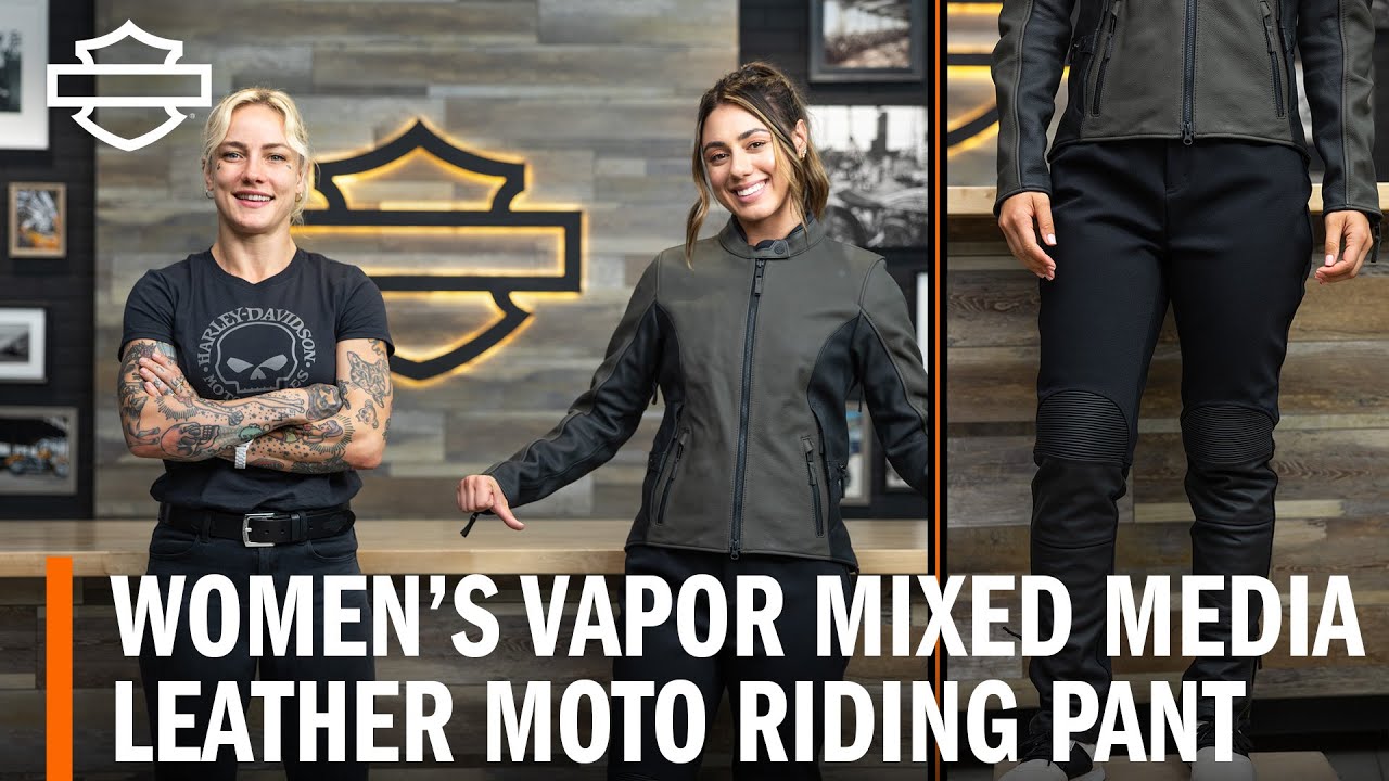 Harley-Davidson Women's Vapor Mixed Media Leather Moto Riding Pant ...