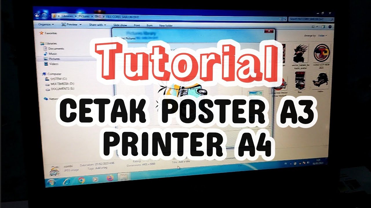 TUTORIAL CETAK POSTER A3 DENGAN PRINTER A4 - YouTube